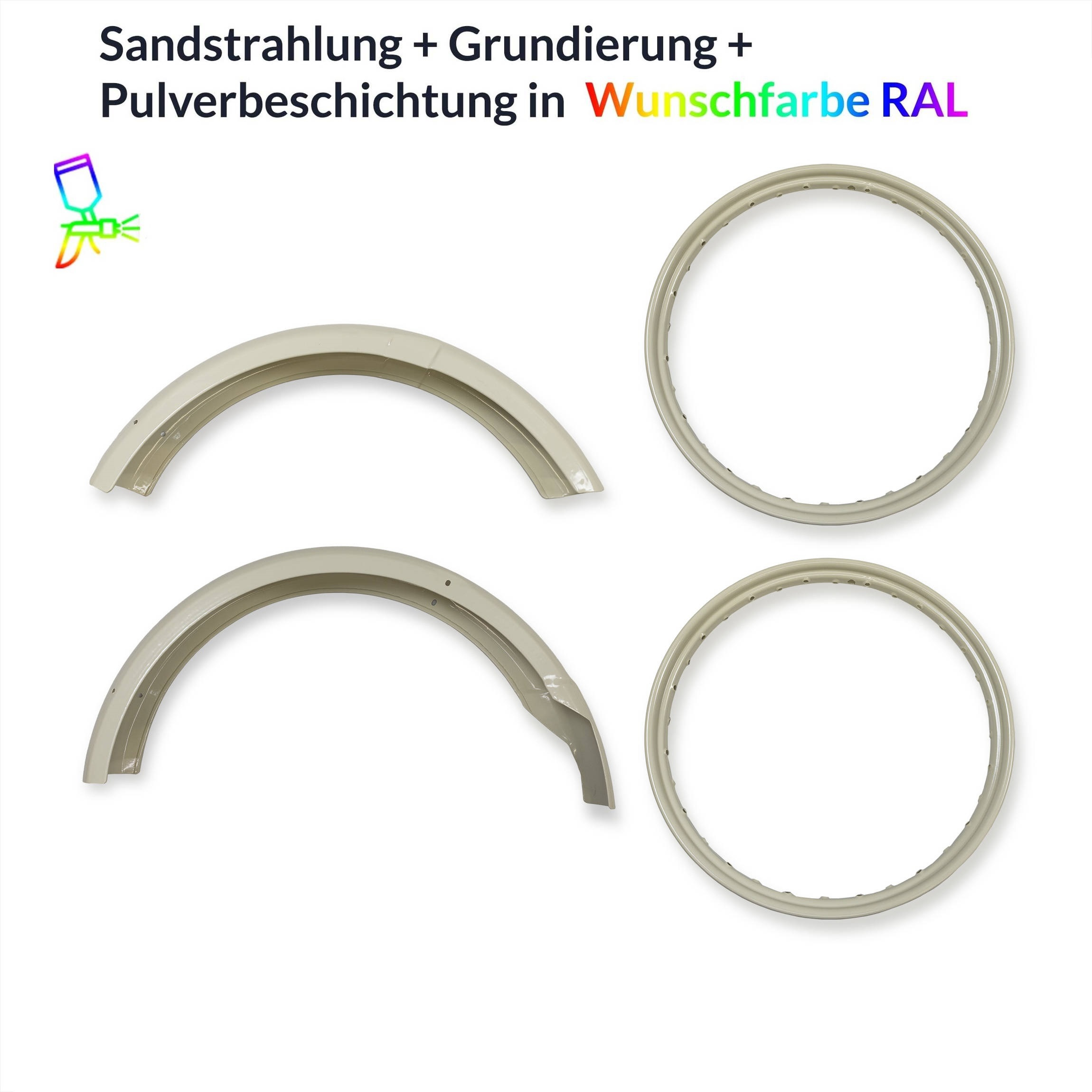 Powder Coating Simson SL1 Wheels & Fenders — Custom RAL Color - 633,29 zł